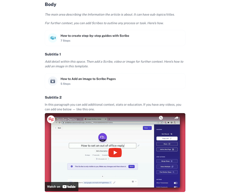 Informational Article Template | Scribe Informational Article Template | Scribe